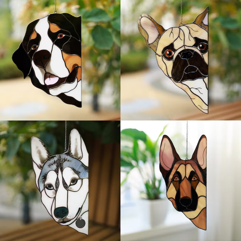 Stained Glass Doberman Pinscher Suncatcher – Venus Glass Art